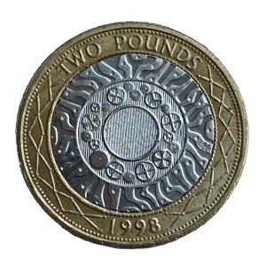 two pound coins